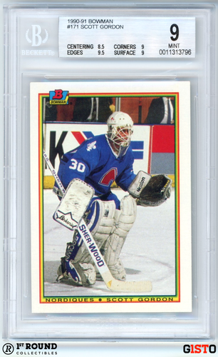 POP 1: Scott Gordon RC BGS 9: 1990-91 Bowman Rookie Card Gisto | eBay