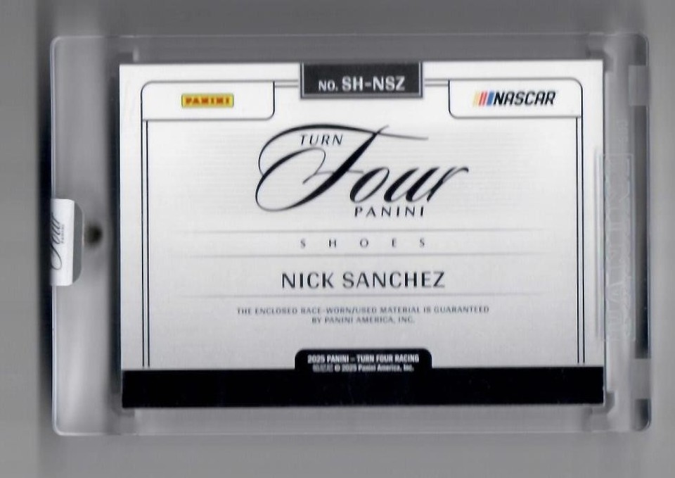 2025 Panini Turn Four Nick Sanchez Shoes Blue Memorabilia Card /15 ...