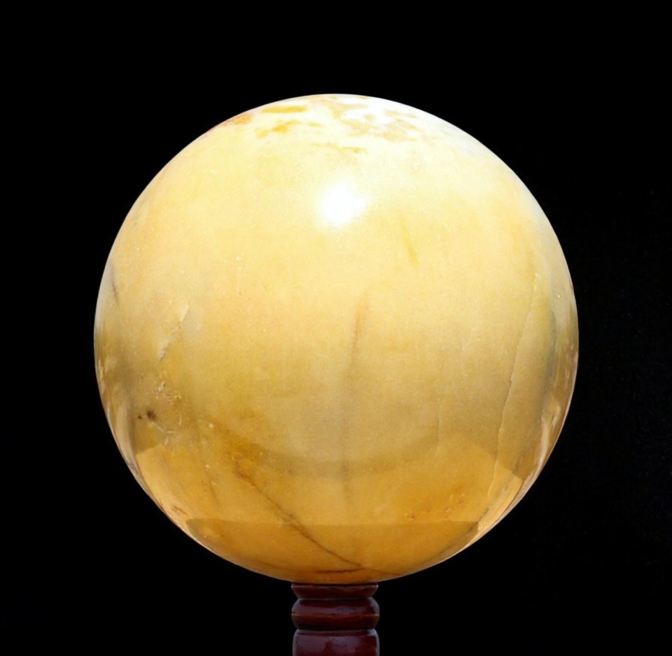 285MM Yellow Azeztulite Sphere Gemstone Fire Quartz Ball Unique Healing ...