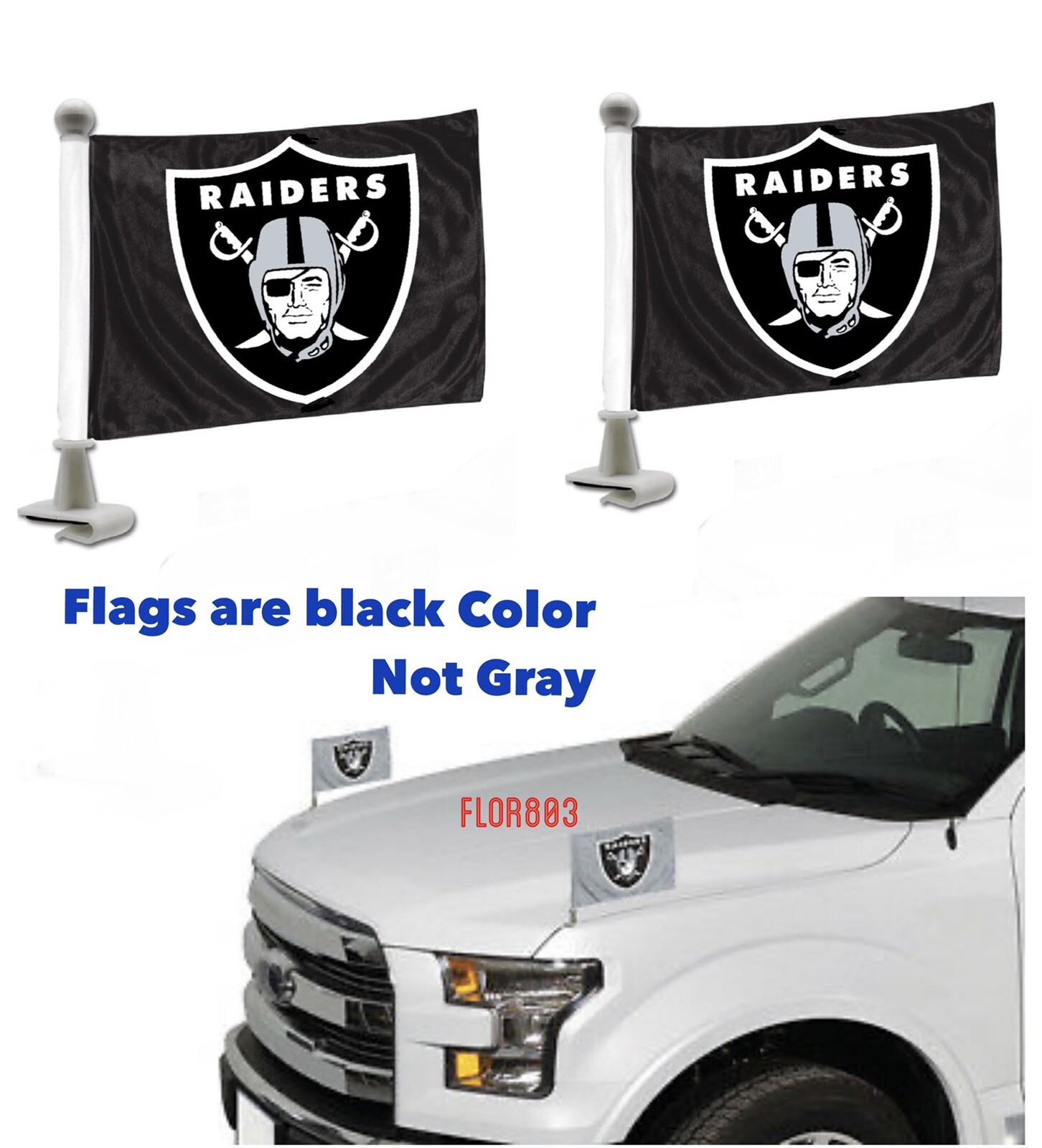NFL Las Vegas Raiders Ambassador Hood / Trunk Car Flag- Set of Two ...