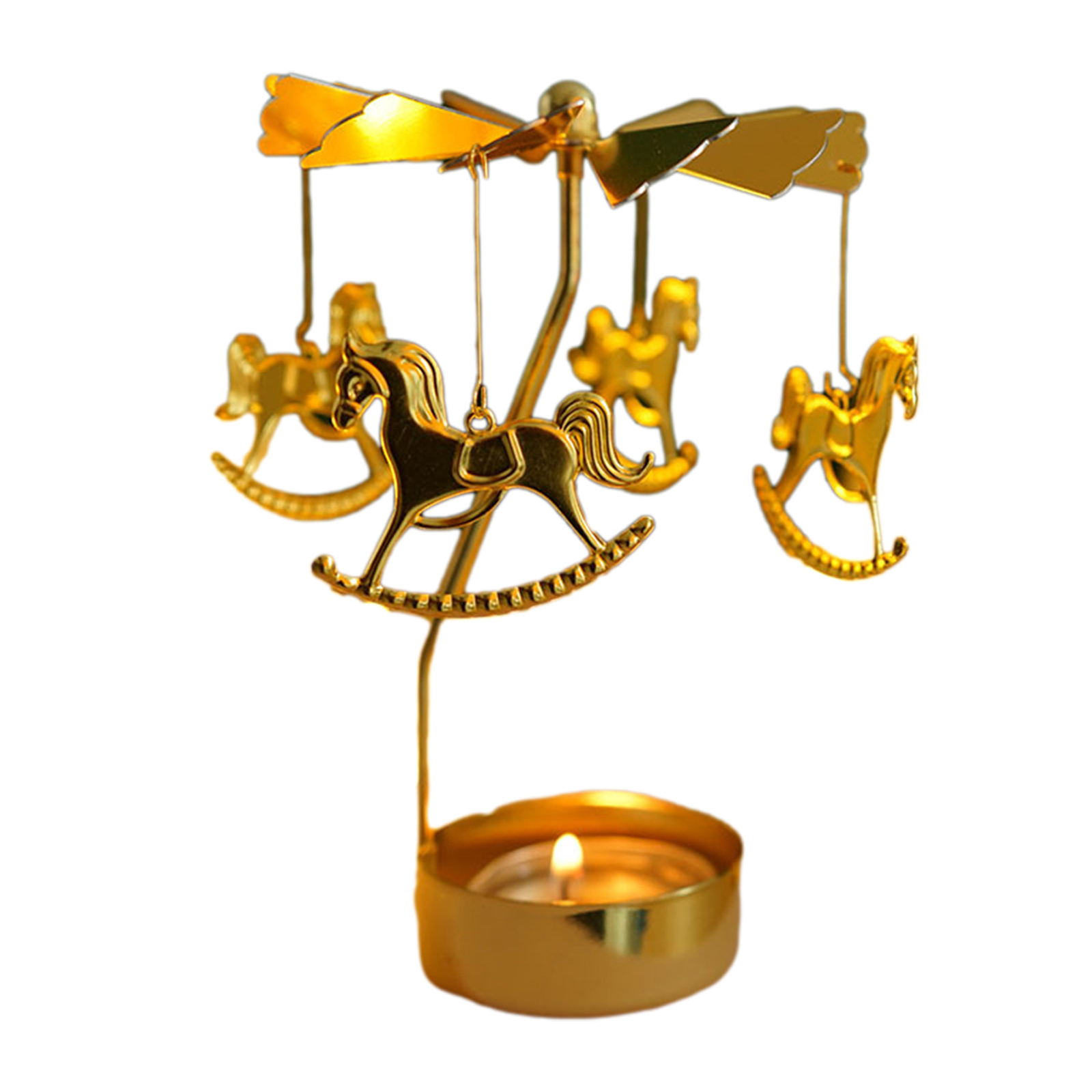 Metal Rotating Spinner Carousel Candle Tea Light Holder Table Rotating ...
