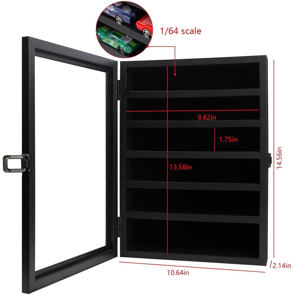 PKHROR Toy Cars Display Case 1/64 Scale Diecast Car Display Case Wall ...