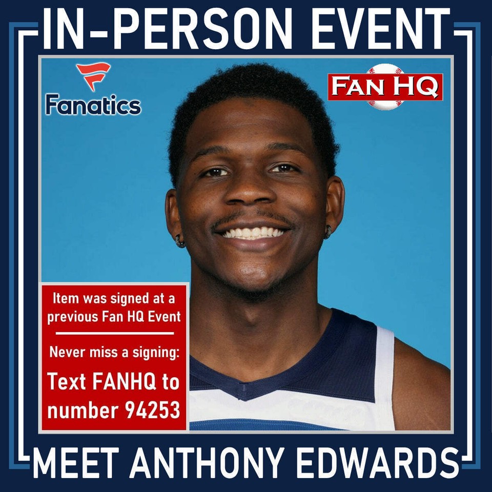Anthony Edwards Autographed Wilson NBA Replica Basketball Minnesota ...