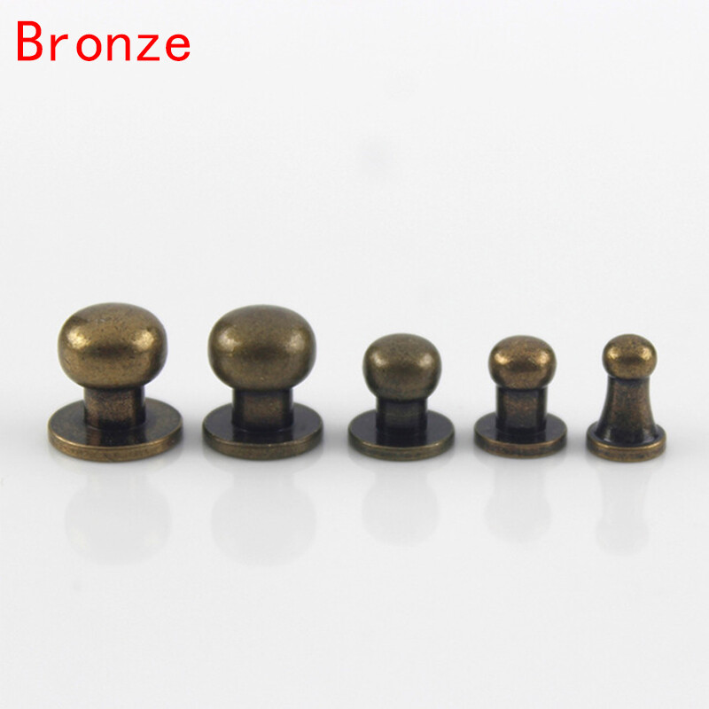 10Sets Metal Craft Brass Rivets Screws For Leather Studs Double Sided ...