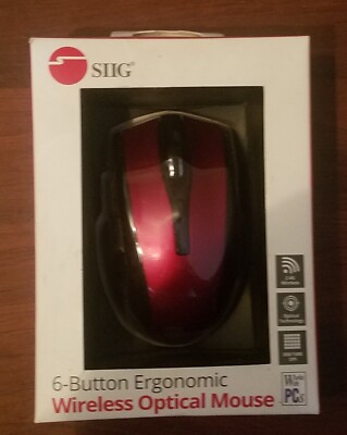 NEW SIIG 6 BUTTON ERGONOMIC WIRELESS OPTICAL MOUSE | eBay