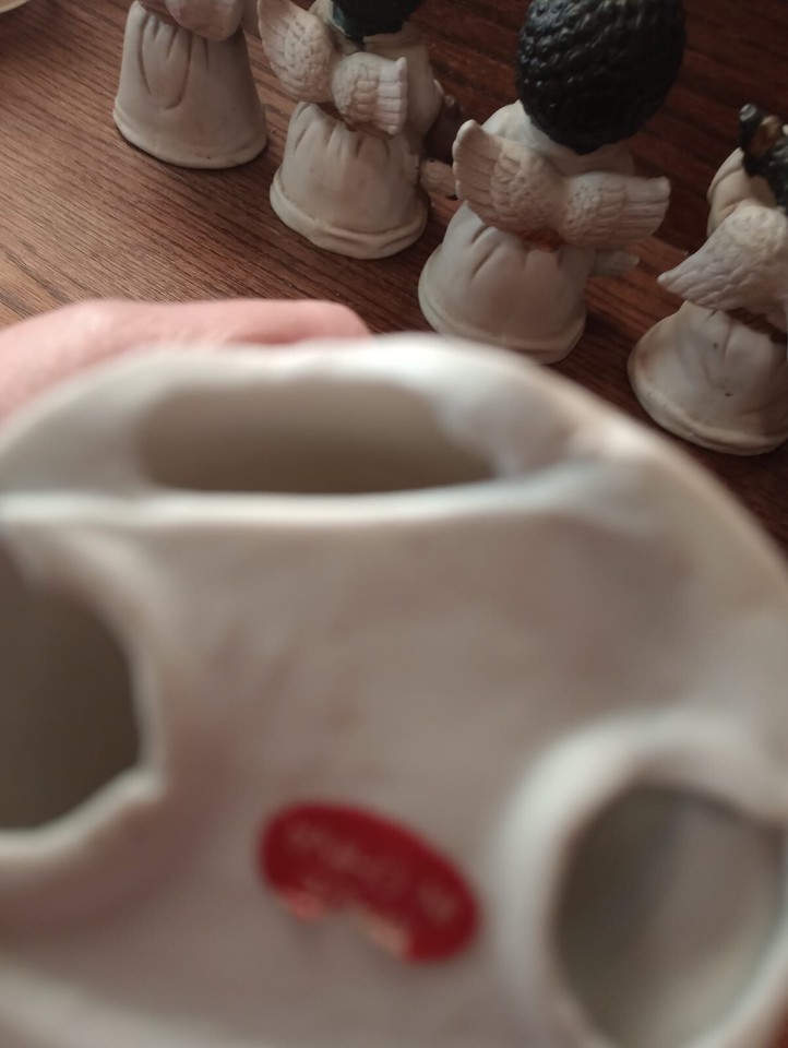 Collection of 6 African American Cheerful Angel Cherubs Figurines ...