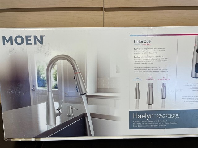 Moen Haelyn Kitchen Faucet & Soap Dispenser Color Cue Stainless ...