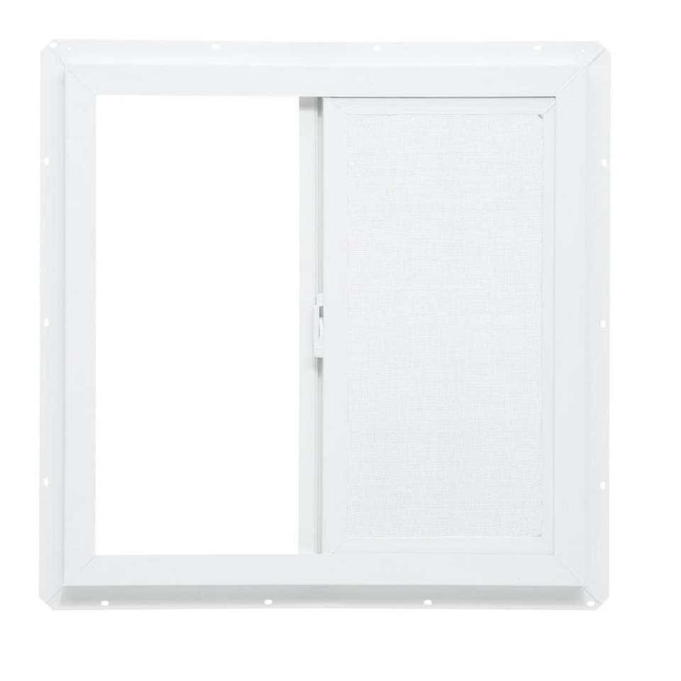 Utility Left-Hand Single Slider Vinyl Window Dual Pane Standard Glass w ...