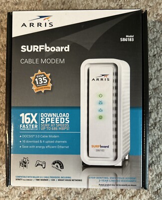 Arris SB6183 Surfboard Cable Modem 16x4 Discus 3.0 New | eBay