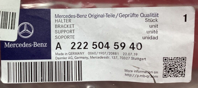 Mercedes-Benz S-class W222 Radiator Right Bracket A2225045940 Genuine ...