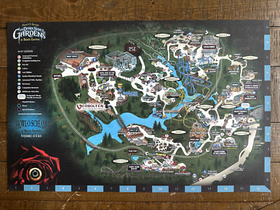 2012 Busch Gardens Williamsburg Howl-O-Scream Theme Park Map / Poster ...