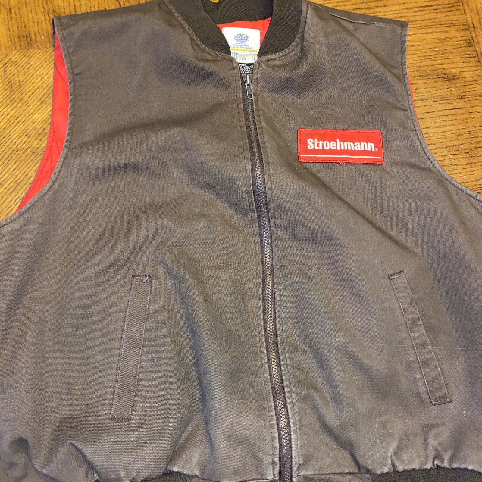 Stroehmann Bread Vest Size XL Made In USA Black Full Zip Insulated ...