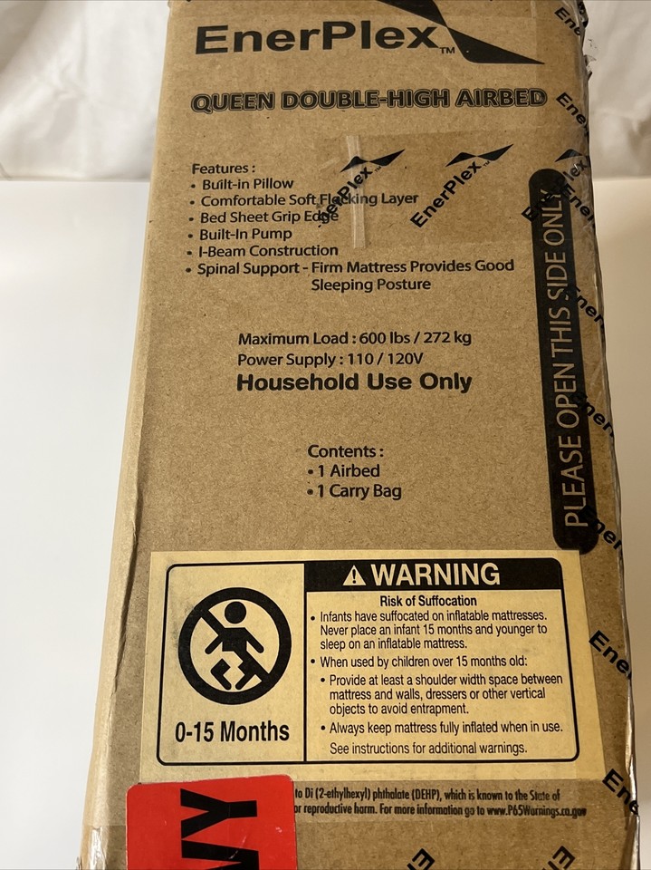 EnerPlex Double High Queen Air Mattress with Built in Pump 80X60X16 | eBay
