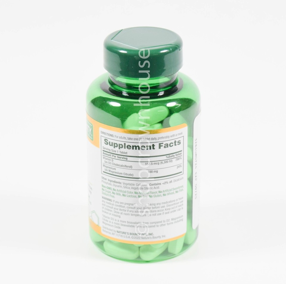 Natures Bounty advanced Vitamin D3 +MAGNESIUM CITRATE 90 tab Immune ...