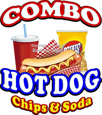 Combo Hot Dogs Chips & Soda DECAL (Choose Size) Concession Food Truck ...