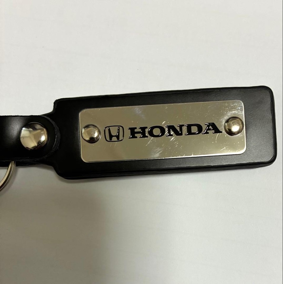[Import duties included] Honda Black Leather Keychain with Stainless ...