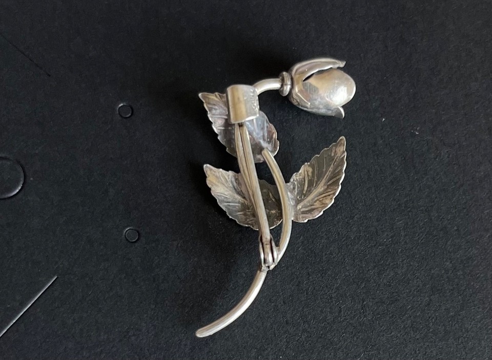 Vintage John L 830S Denmark Silver Rose Pin/Brooch | eBay