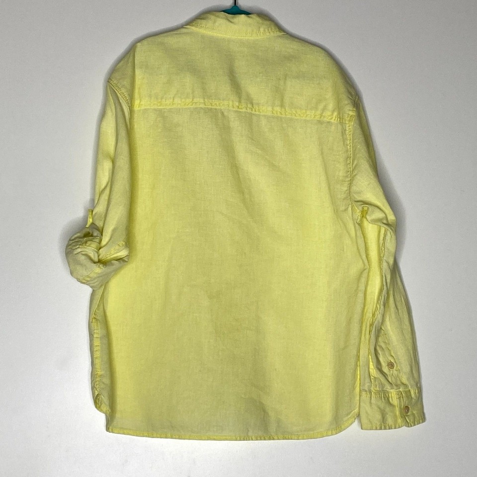 Zara Cotton Linen Preppy Button Down Shirt Boy's Size 7 | eBay