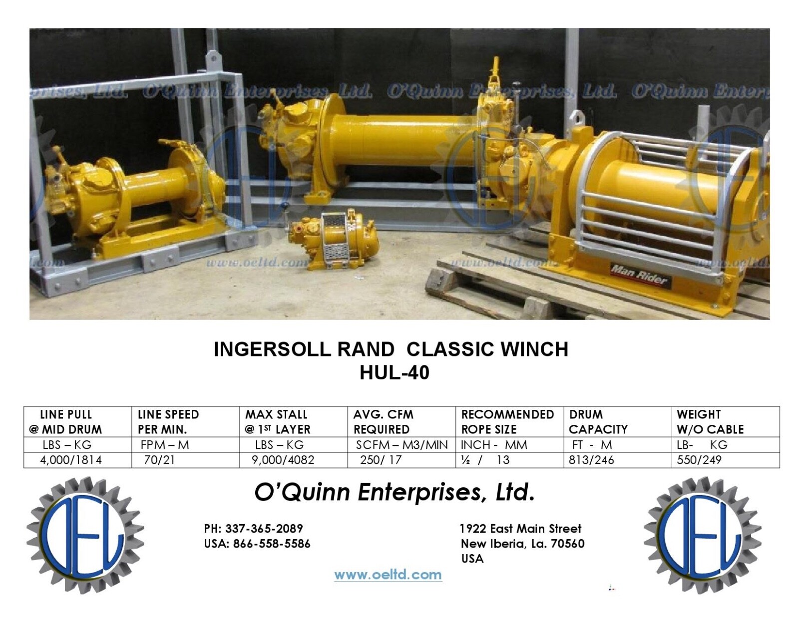 Ingersoll Rand HUL-40 Remanufactured W/OEM Parts & Certificate of Test ...