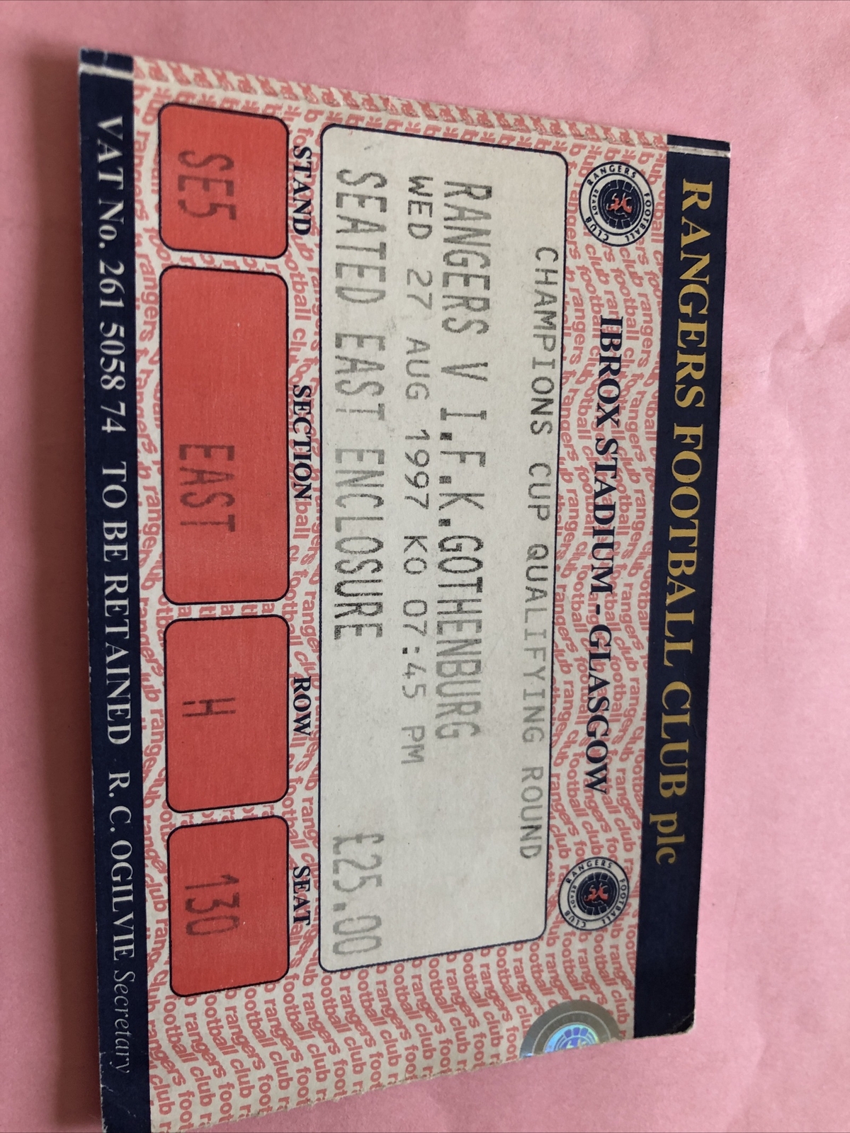 Rangers V IFK Gothenburg Champions League QR | Grelly UK