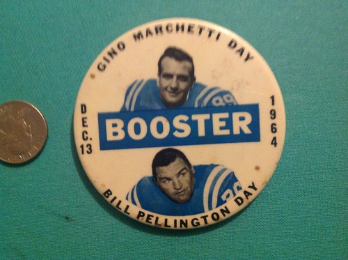 Gino Marchetti 1964 Bill Pellington Day Baltimore Colts 3" pinback ...