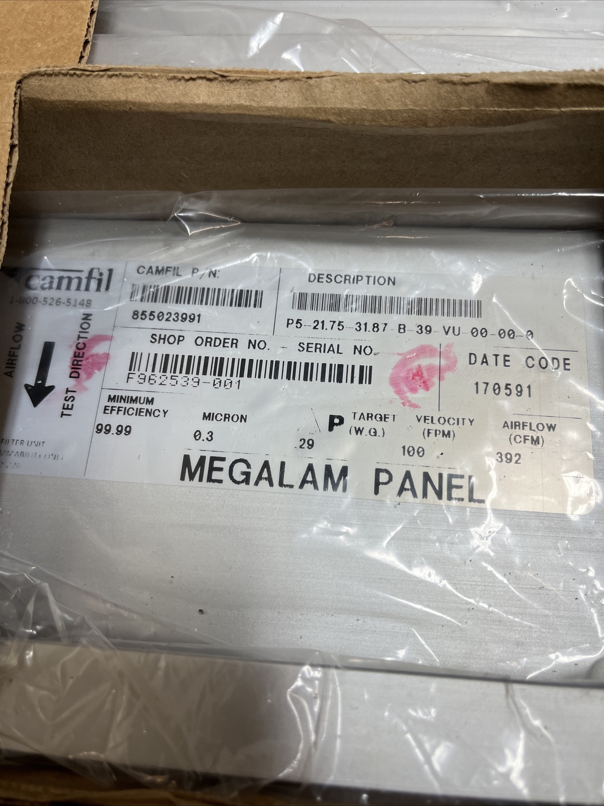 New Lot Of 3 Camfil Megalam Panel Hepa Filter 855023991 | eBay