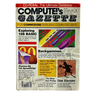 Compute's Gazette Magazine November 1985 Exploring 128 Basic ...