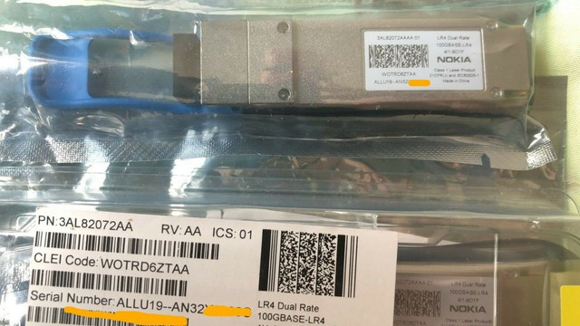 Nokia 3al82072aa Qsfp28 100gbase-lr4/otu4 Dual Rate 10km SMF for sale ...