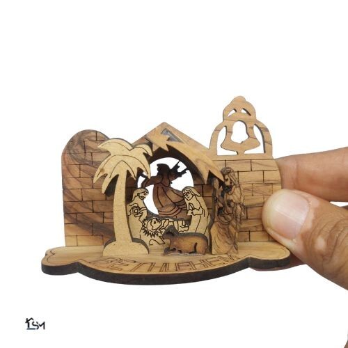 Nativity Scene Olive Wood Hand Made Holy Family Craft Bethlehem ...