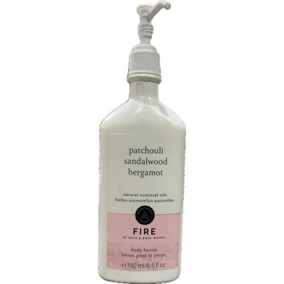 BATH & BODY WORKS FIRE BODY LOTION 192ML PATCHOULI SANDALWOOD BERGAMOT ...