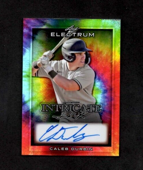 Caleb Durbin 2024 Leaf Electrum Intricate Ink Tie-Dye AUTO Autograph RC ...