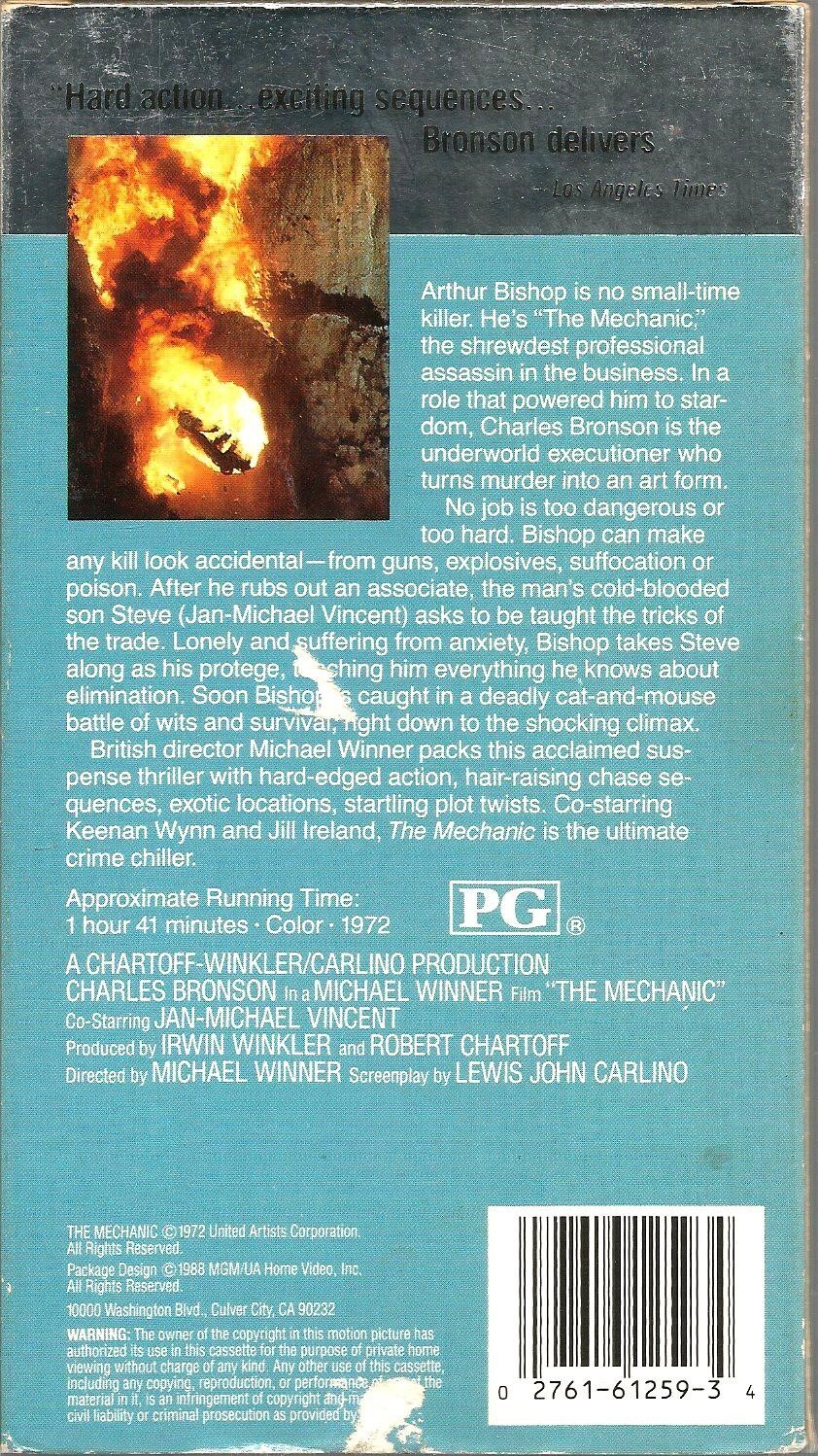 The Mechanic VHS 1988 Charles Bronson Jan-Michael Vincent Jill Ireland ...