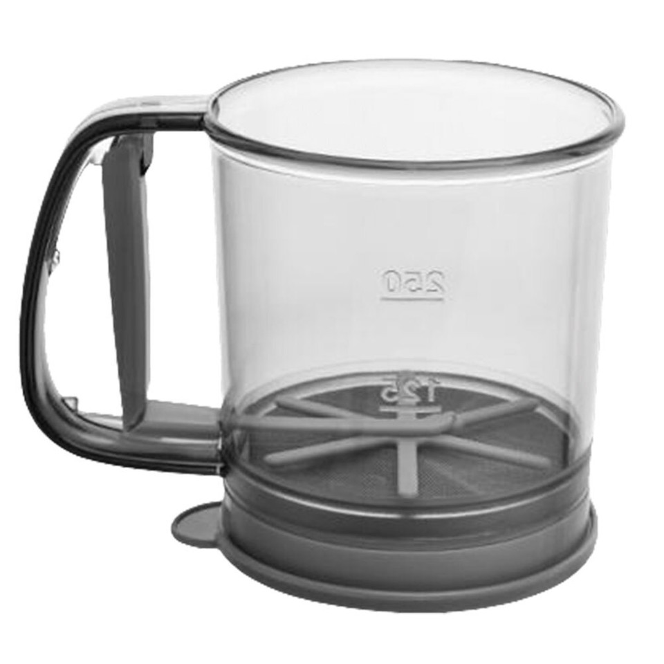 Hand Crank Flour Sieve Fine Mesh Baking Sifter Plastic Flour Strainer ...