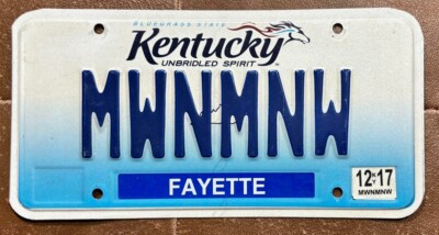 Kentucky VANITY License Plate MWNMNW | eBay