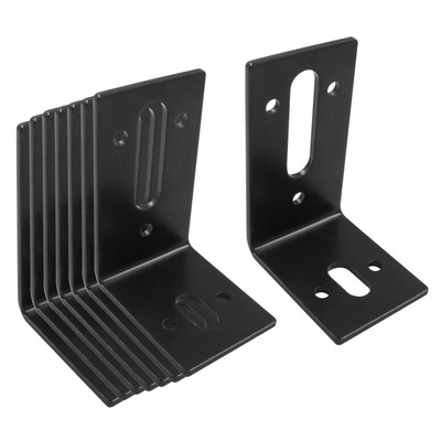 4 Pcs Black Adjustable L Bracket 3"x2"x1" Metal Right Angle 3mm Thick ...