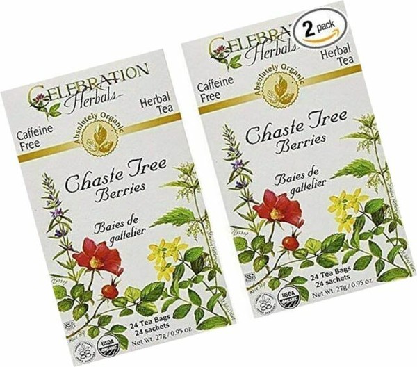 Celebration Herbals Organic Chaste Tree Berries Tea 2 Pack 48 Bags in ...