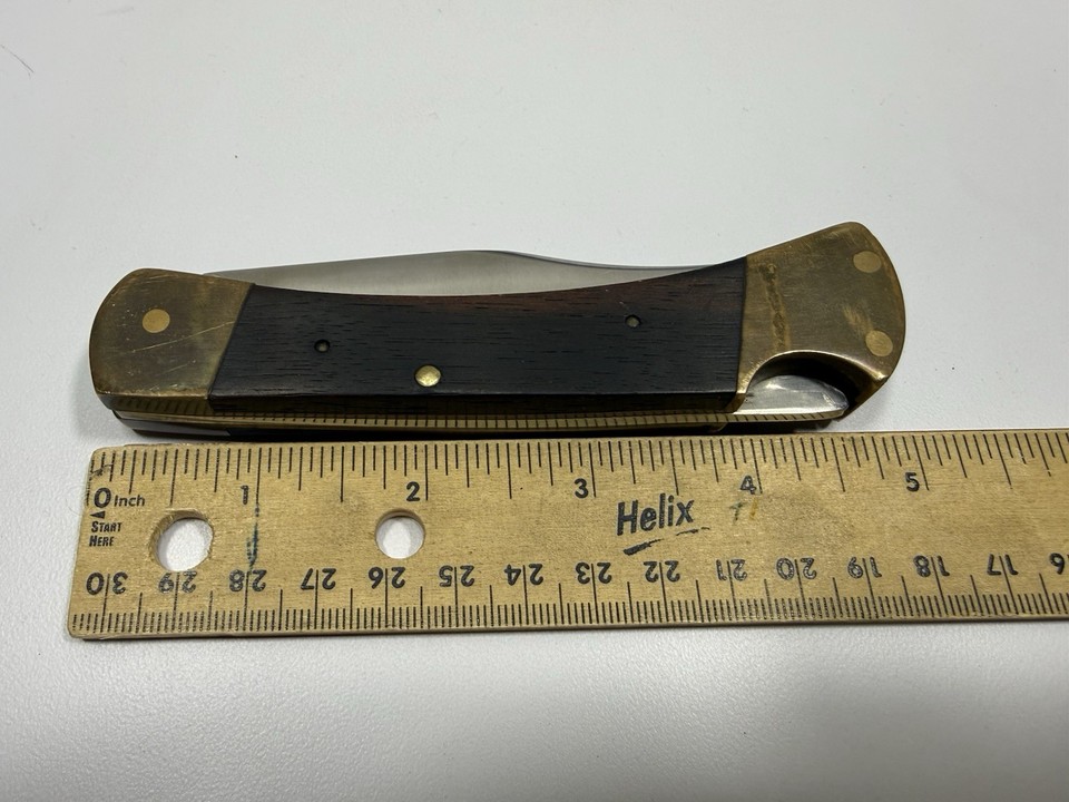 BUCK 2 PIN 110 HUNTER USA VINTAGE KNIFE ONLY. 2 LINE INVERTED 1967-72 ...