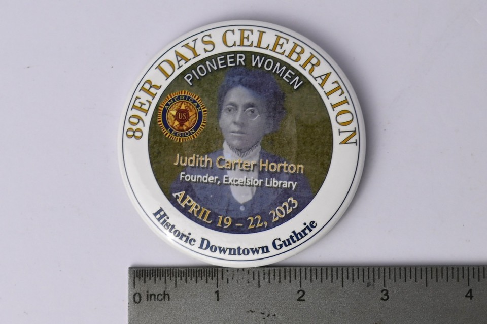 2023 Guthrie Oklahoma '89er Celebration Judith Carter Horton Pinback ...