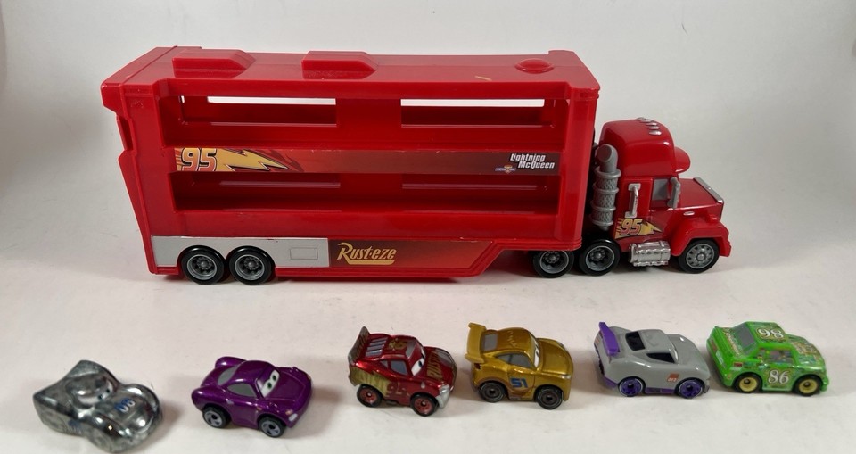 Disney Pixar Cars Mini Racers Diecast & Mack Truck Hauler Lot 6 Cars | eBay