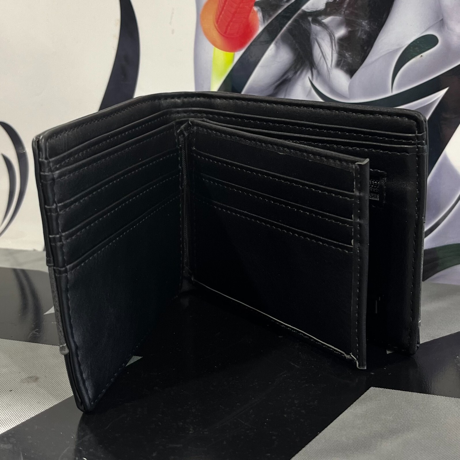 UNIT RIDERS MENS ADULTS WALLET "SPLIT" BLACK CARD SLOTS ZIP COIN ID BI ...