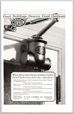 Vintage Print Ad Corbin Hardware Door Check New Britain, CT 1927 Nat ...
