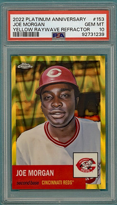 2022 Topps Chrome Platinum Ann Joe Morgan Yellow Raywave Ref /250 #153 ...