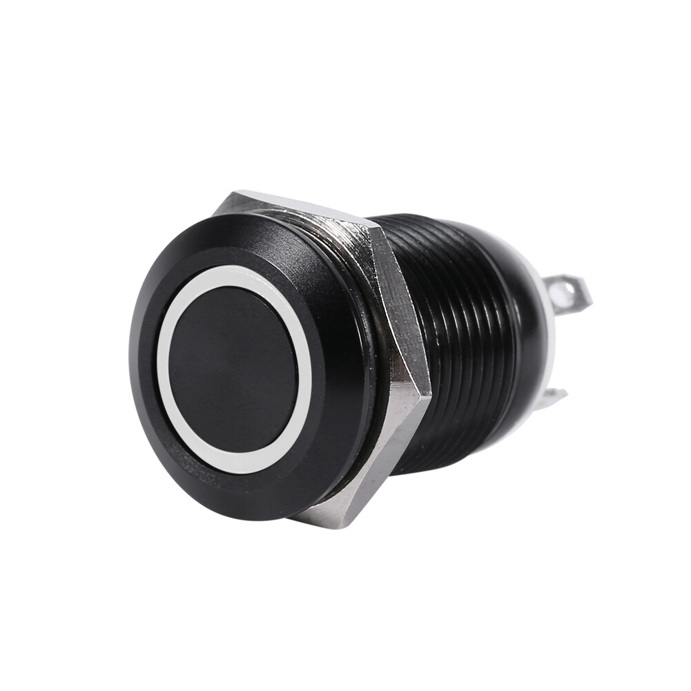 .* Car 12mm LED Light Momentary Push Button Switch Toggle Black Case 2A ...