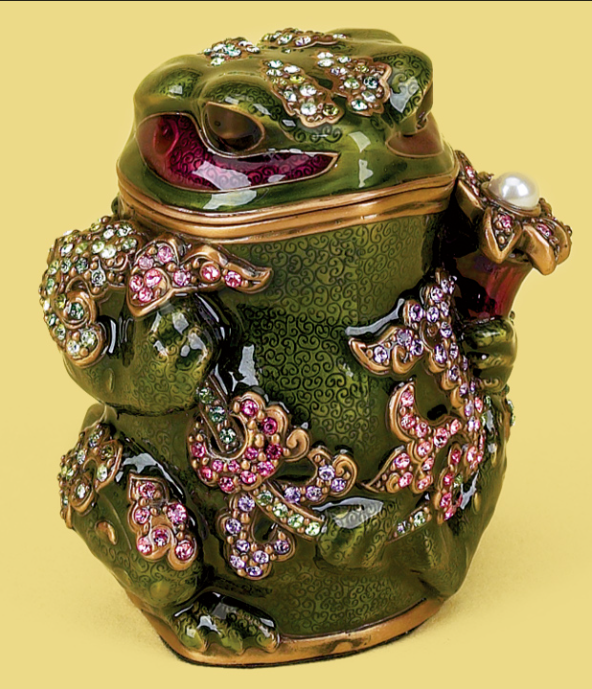 Edgar Berebi Green Frog Trinket Box Milton's Flower Box | eBay