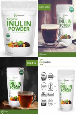 Organic Inulin FOS Powder, Jerusalem Artichoke, 1KG (35 Ounce ...