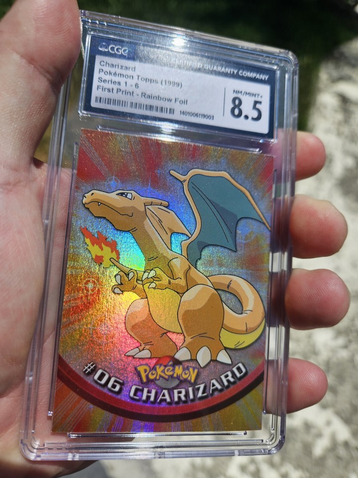 1999 Topps Pokémon T.v Rainbow Foil Charizard #6 Blue logo 1st print ...