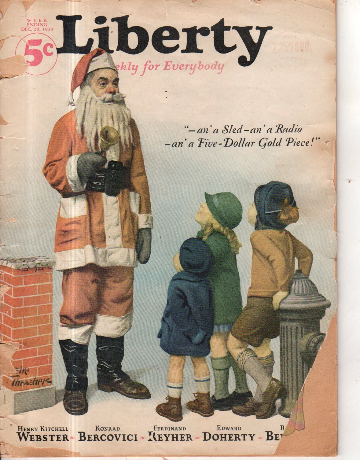 1930 Liberty December 20 Original Santa Claus issue by Leslie Thrasher ...