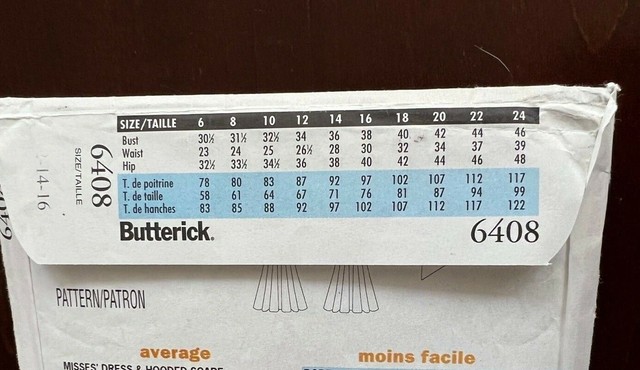 Butterick OOP Vintage Retro 48 Sew Pattern 6408 Formal Dress Scarf Hood ...