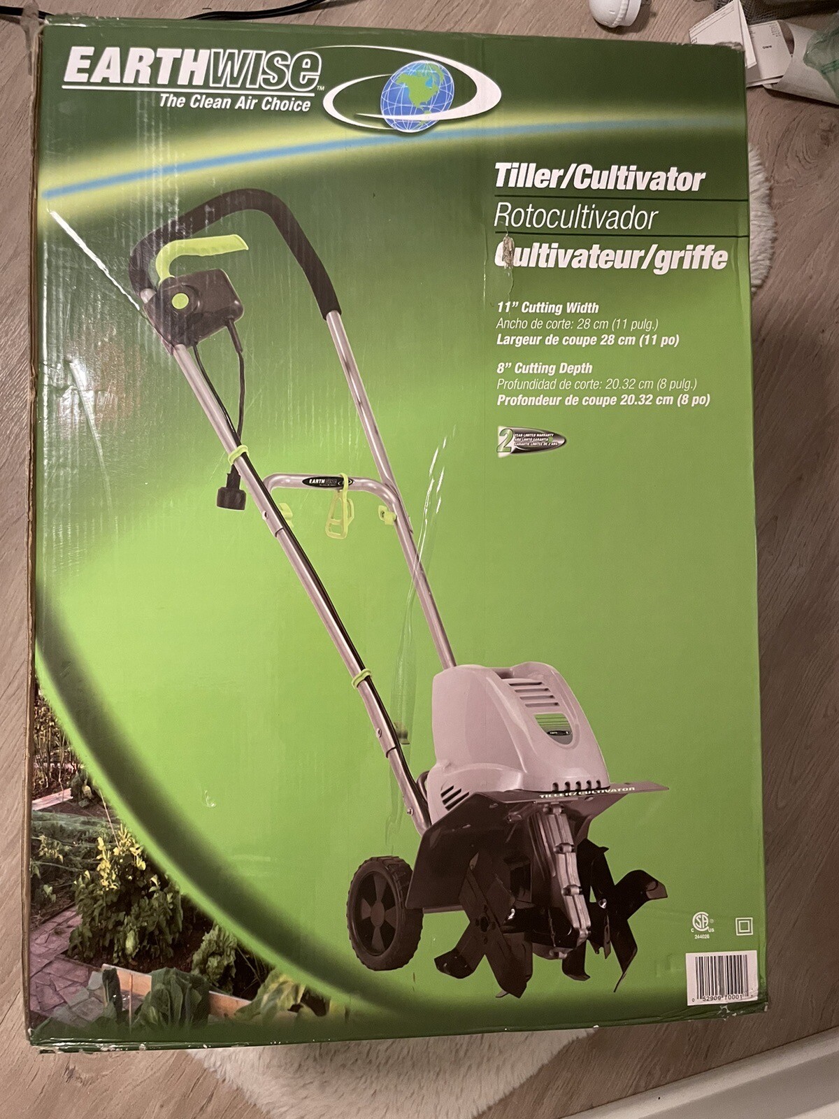 Earthwise TC70001 120 V Electric Tiller, 11 Inch Dual 4 Blade Garden ...