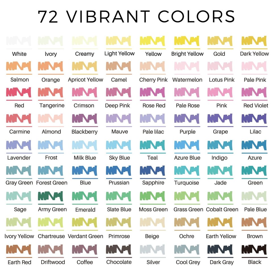 Acrylic Paint Markers 72 Colors with Bag, Acrylic Paint Pens with Brush ...